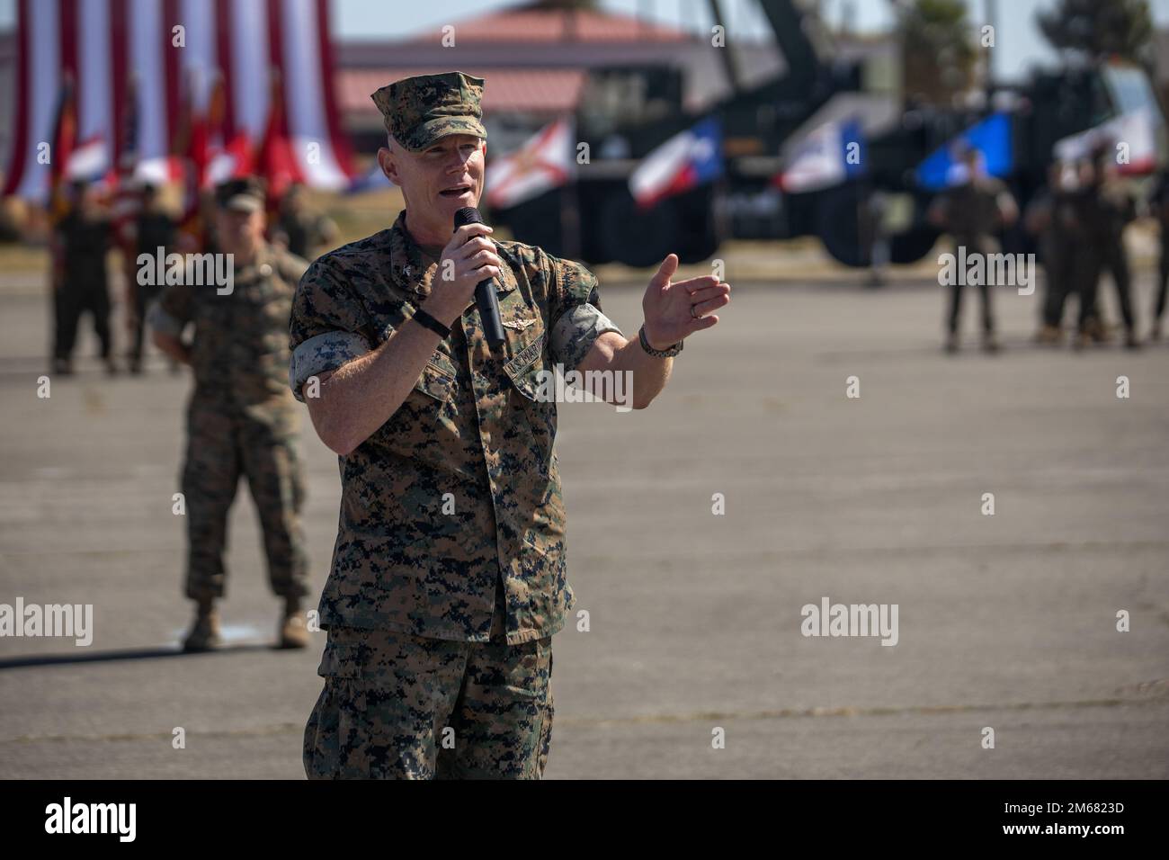 ÉTATS-UNIS Le colonel Samuel L. Meyers du corps maritime, commandant de ...