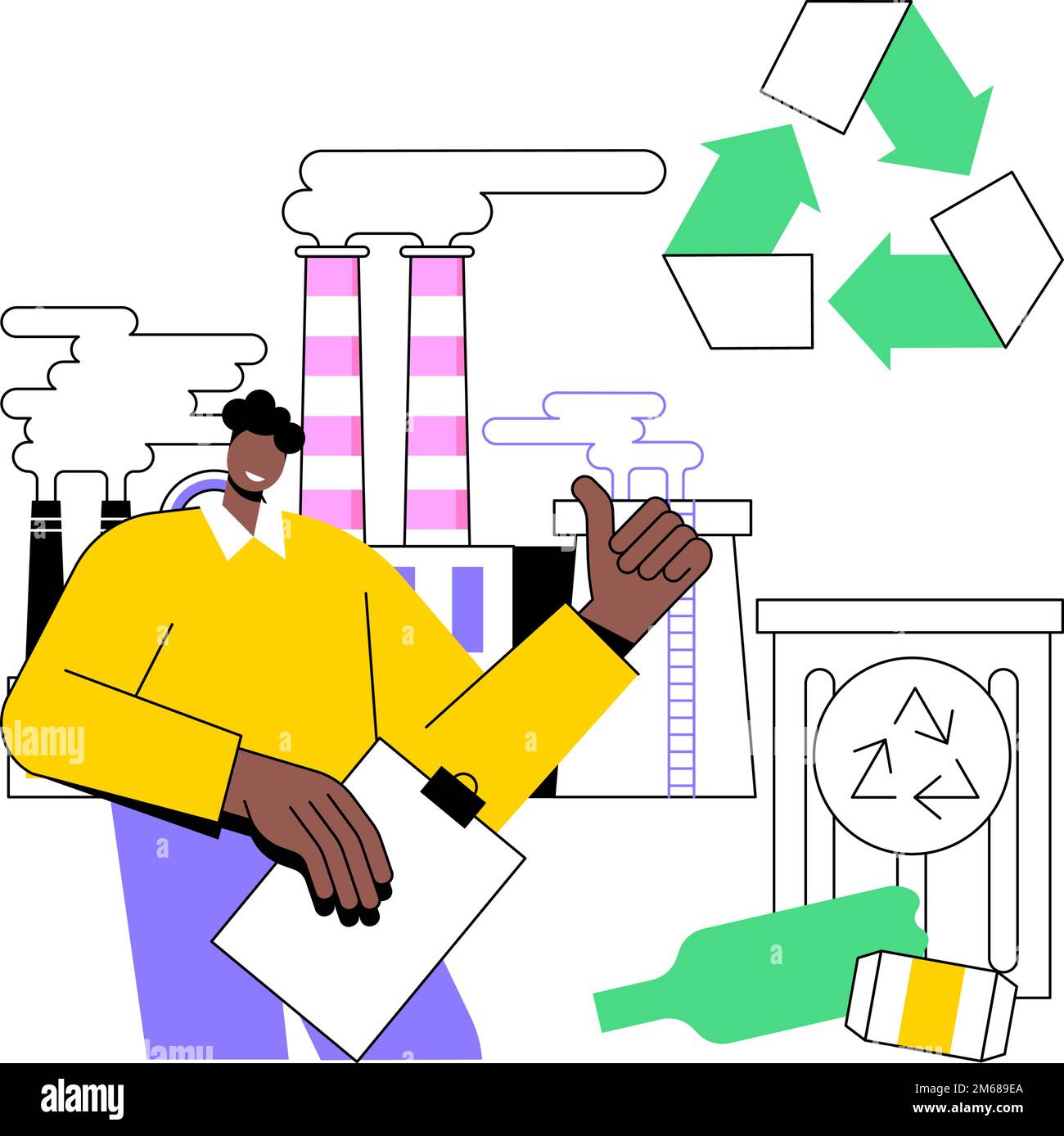 Recyclage mécanique concept abstrait illustration vectorielle ...