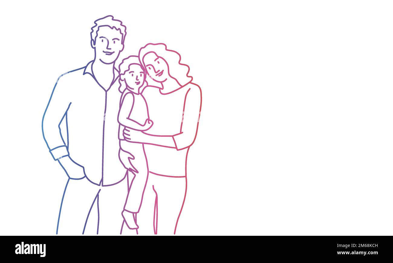 Dessin enfants papa et maman calin Banque de photographies et d’images ...