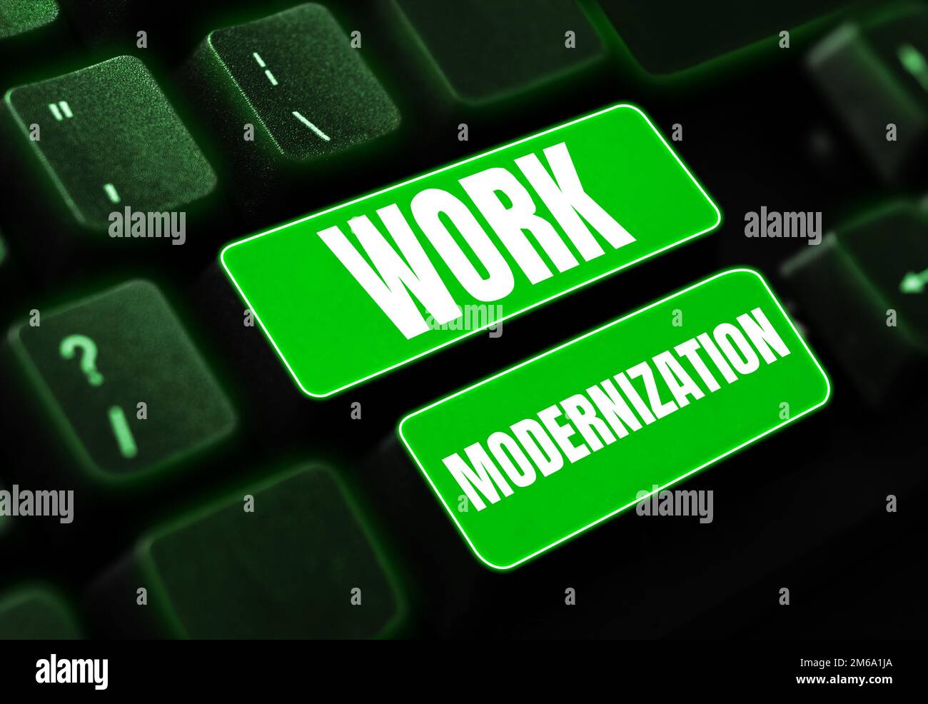 Affiche textuelle indiquant la modernisation du travail. Mot pour ...