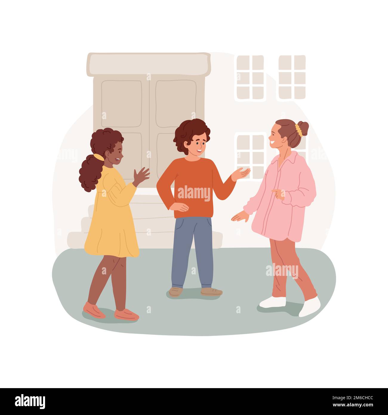 Illustration vectorielle de dessin animé isolée de conversation. Enfant ...