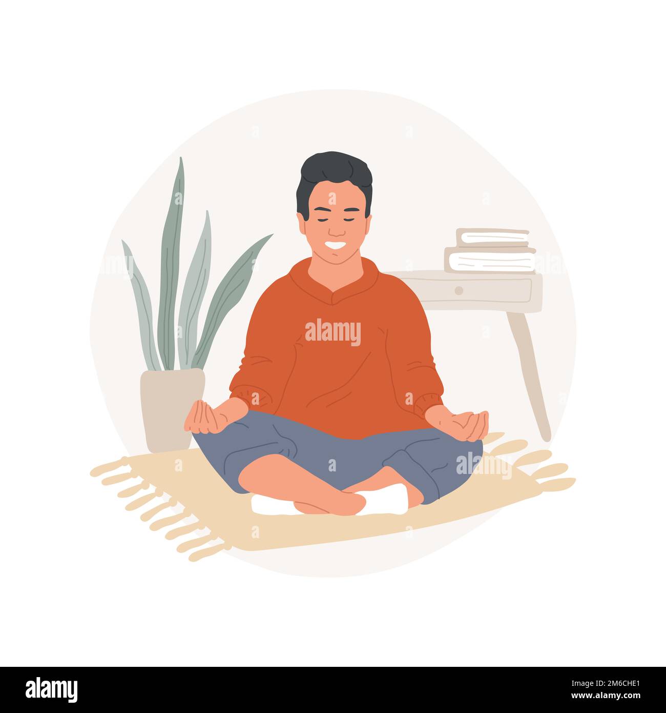 Méditation illustration vectorielle de dessin animé isolée. Personne ...