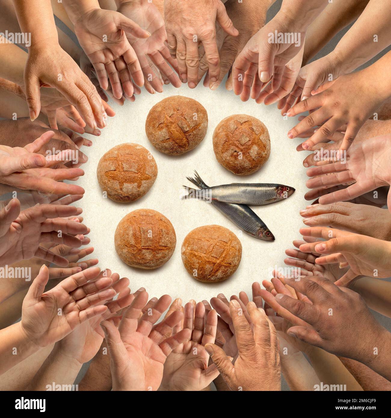 Miracle des cinq pains et deux poissons Banque de photographies et d ...