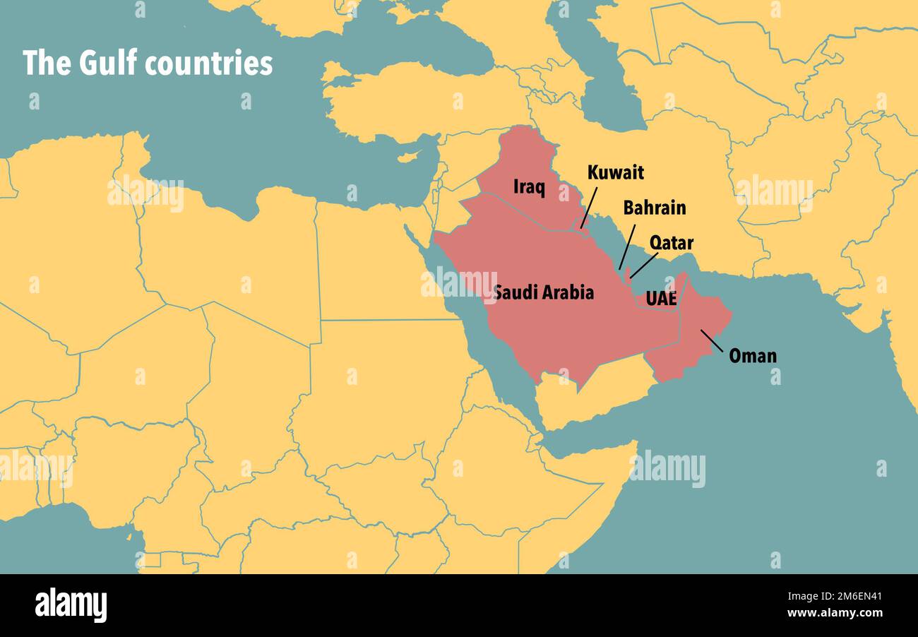 Golfe persique map Banque de photographies et d’images à haute ...
