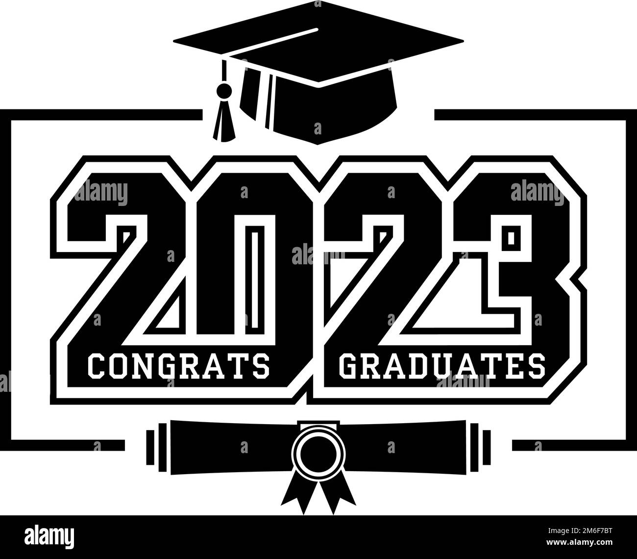 2023 classe congrats les diplômés. Le concept de décorer félicitation ...