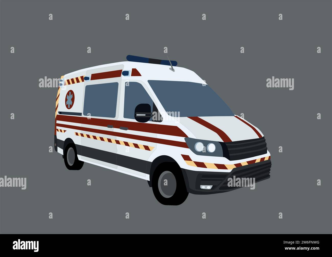 illustration d'une ambulance de dessin animé isolée sur une image de ...