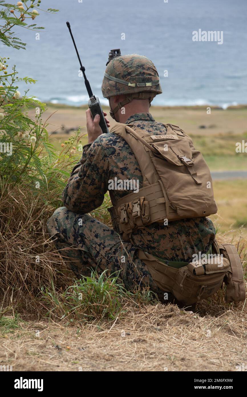 ÉTATS-UNIS Corps de marine Cpl. Byron Work, étudiant au cours de Marine ...