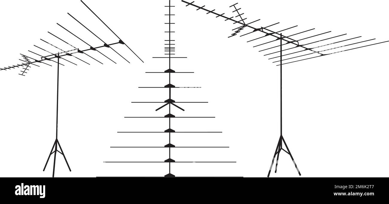 Antenne télé et radio Banque d'images noir et blanc - Alamy