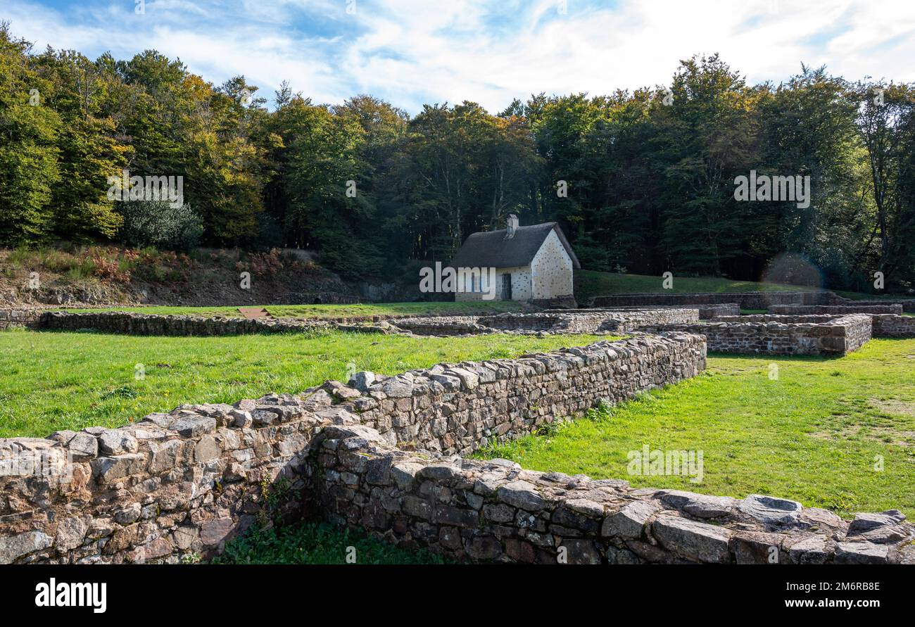 Centre archéologique de Bibracte. Ruines archéologiques gaulois sur le ...
