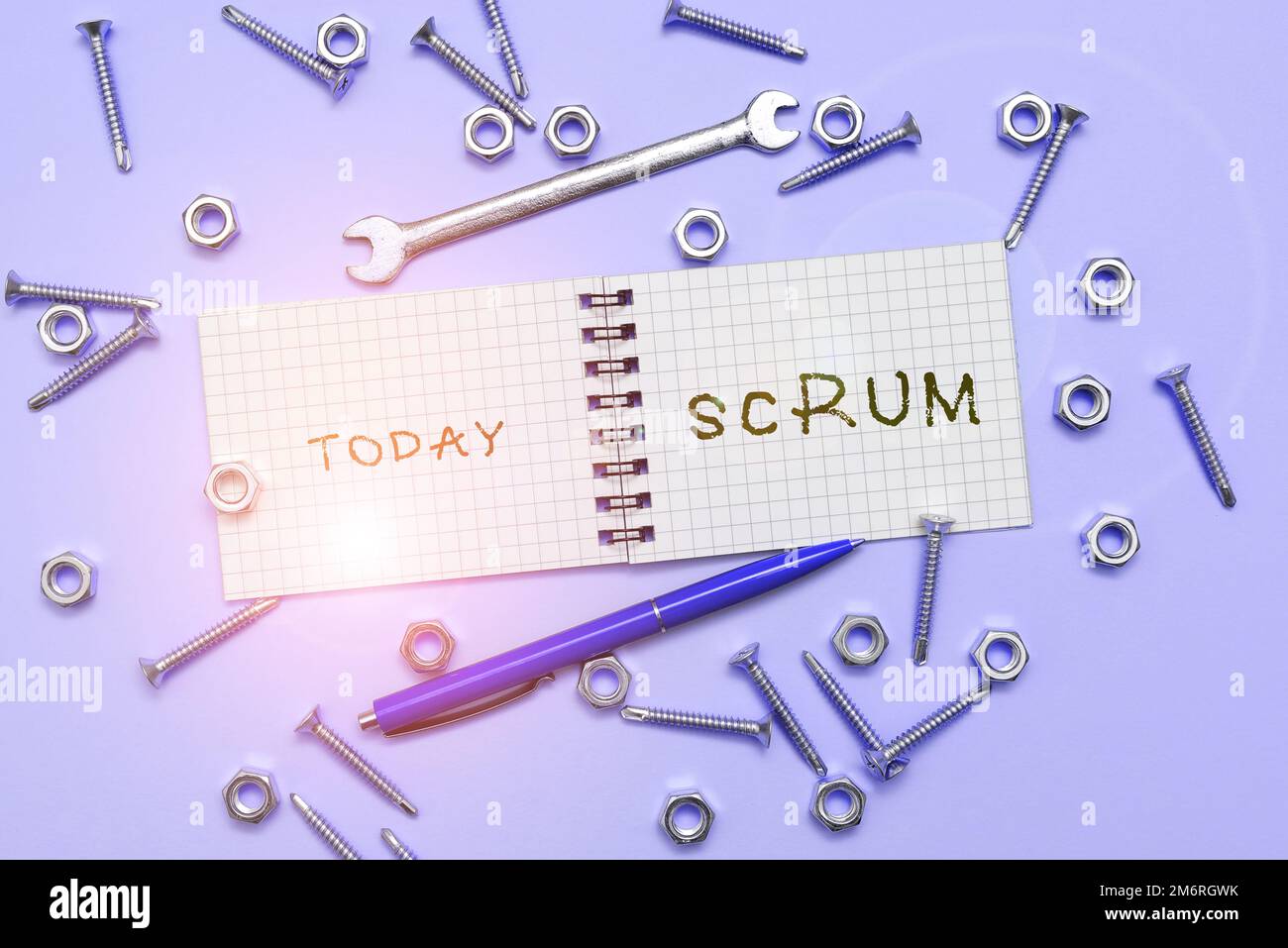 Affiche manuscrite Scrum. Mot pour l'écriture manuscrite comme ...
