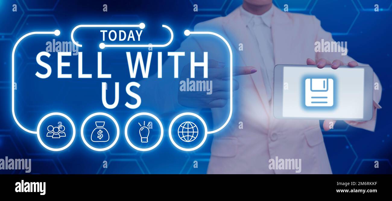 Panneau d'écriture à la main vendez avec nous. Aperçu de l'entreprise ...