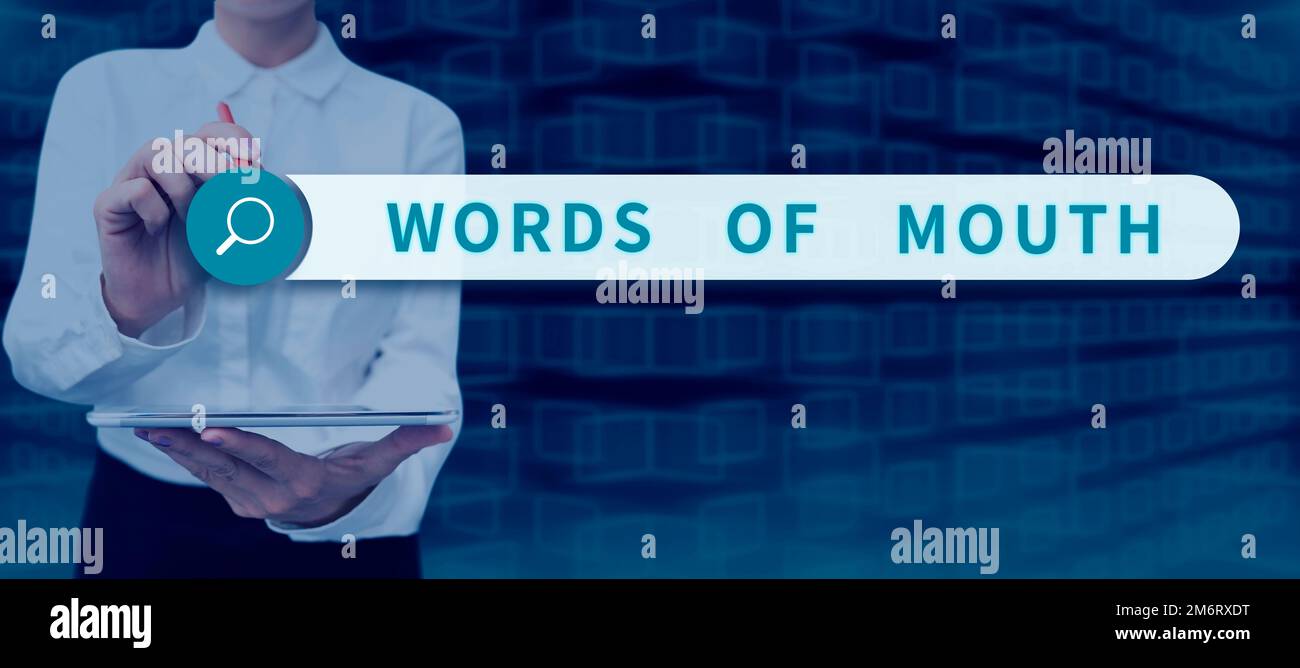 Affiche affichant des mots de bouche. Mot pour simple déclaration peut ...