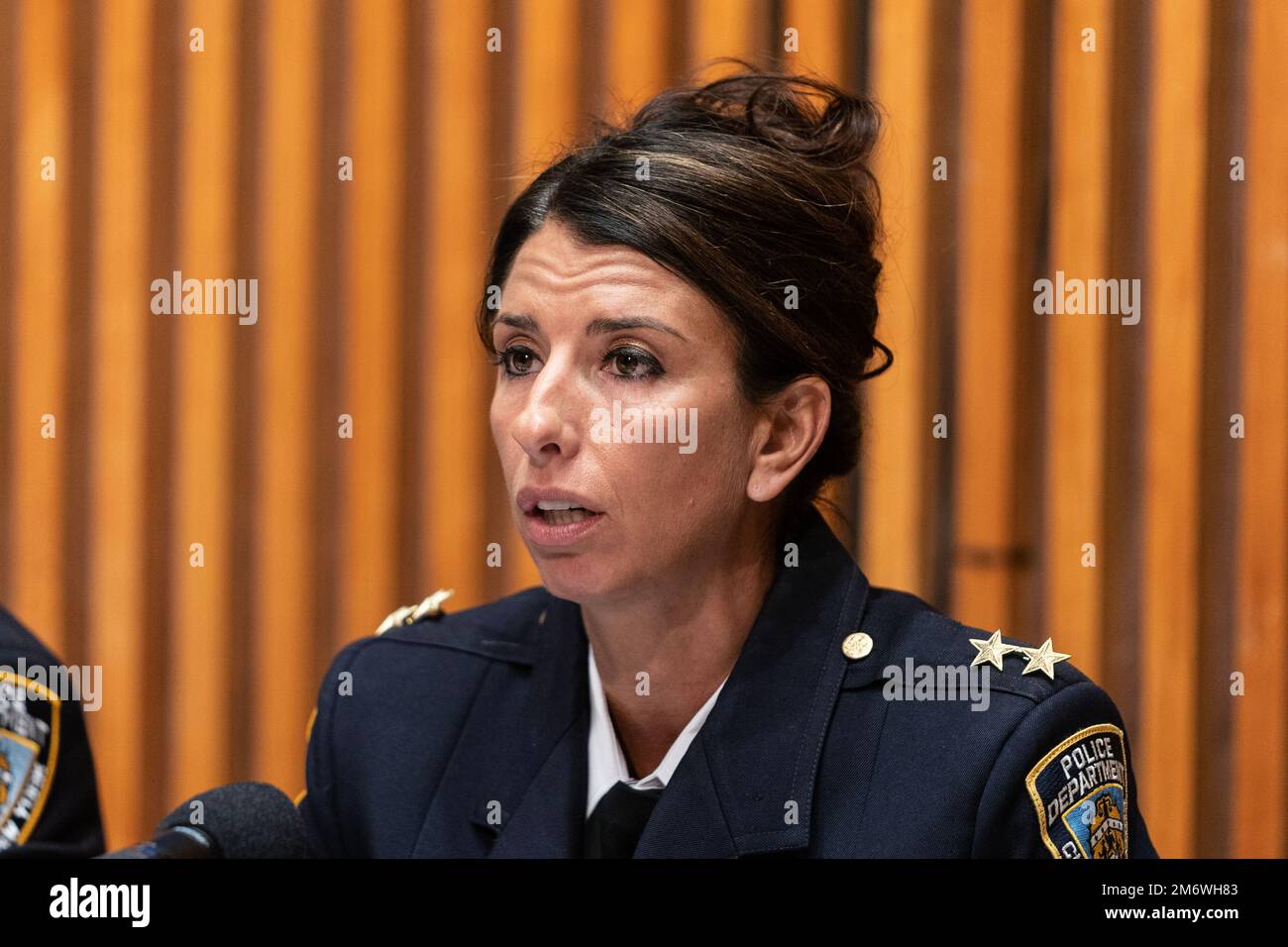 Martine Materasso, chef du logement du NYPD, parle lors d'une séance d ... Martine Materasso, chef du logement du NYPD, parle lors d'une séance d ...