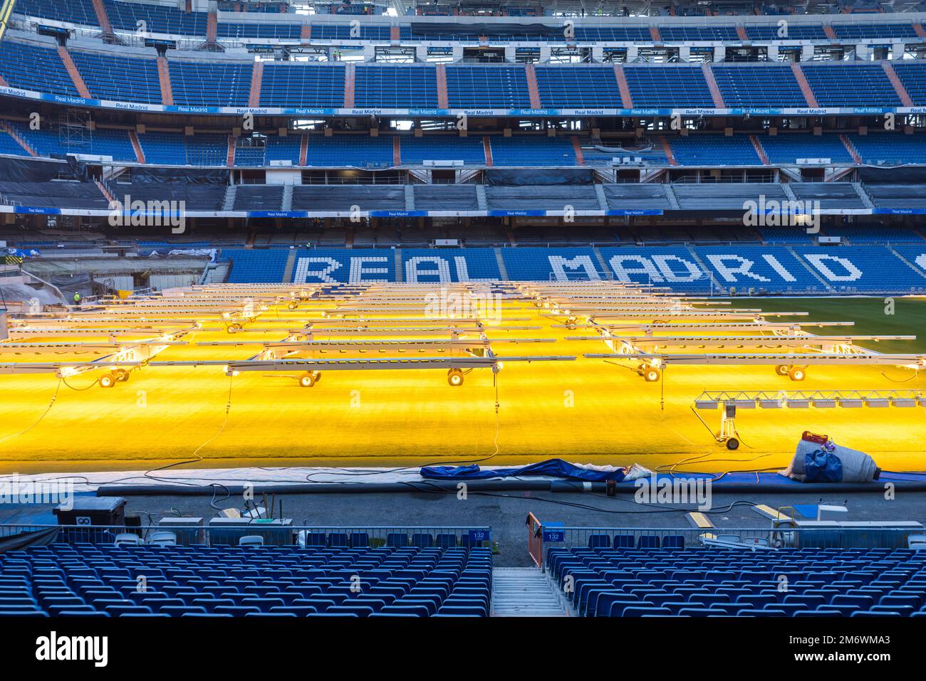 Madrid, Espagne - 04 janvier 2023: Intérieur du Santiago Bernabeu ...