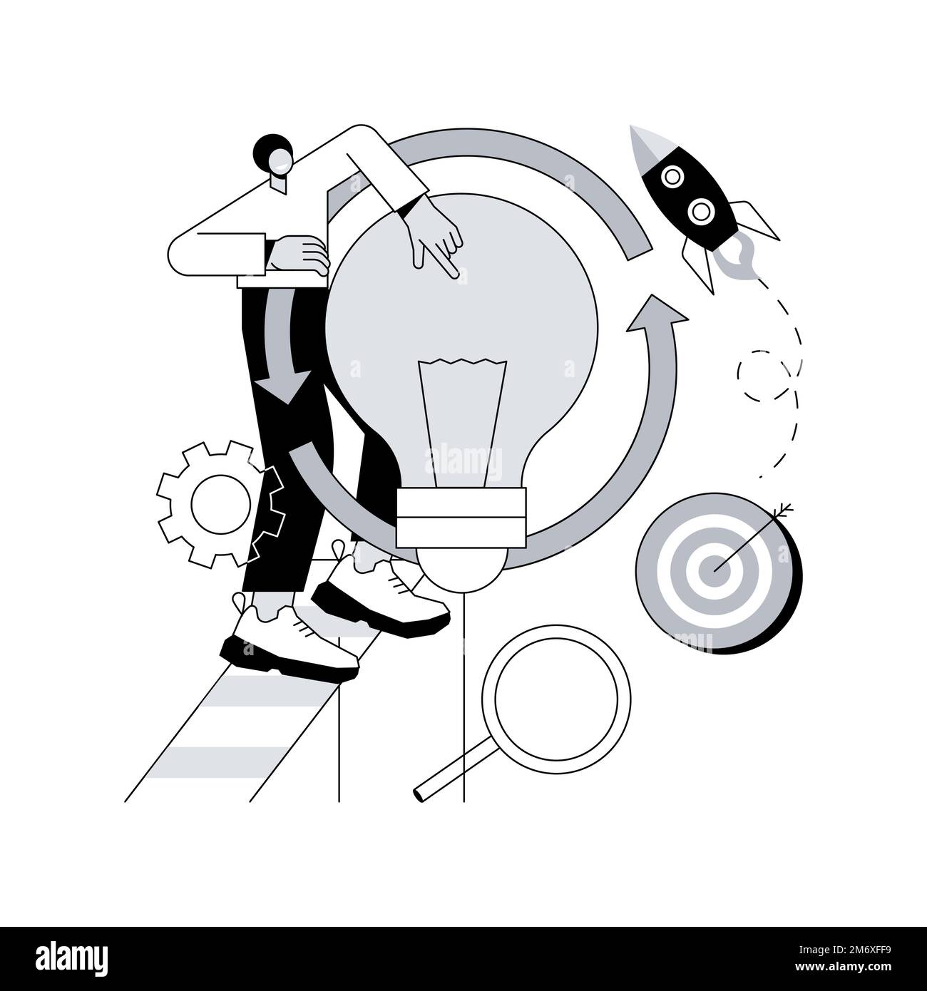 Illustration du vecteur de concept abstrait du cycle de vie du projet ...