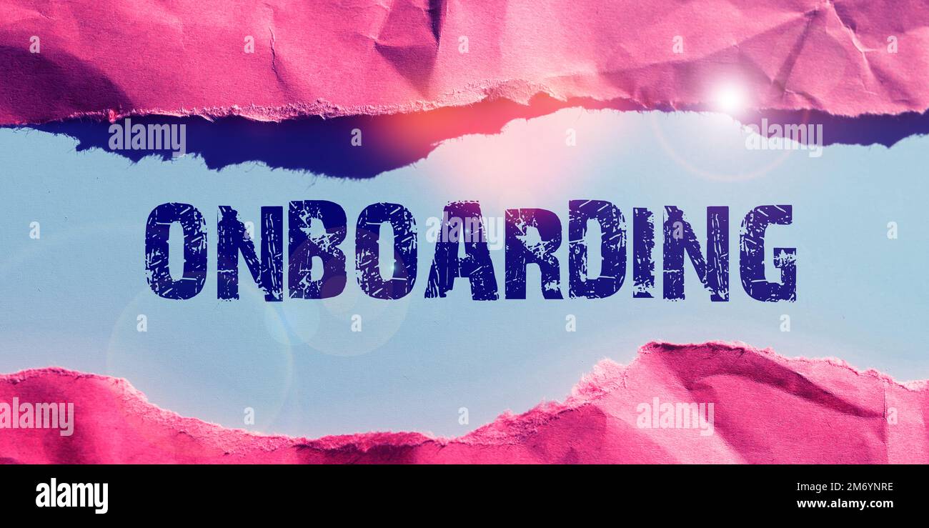 Affichage conceptuel Onboarding. Mot pour action processus d ...