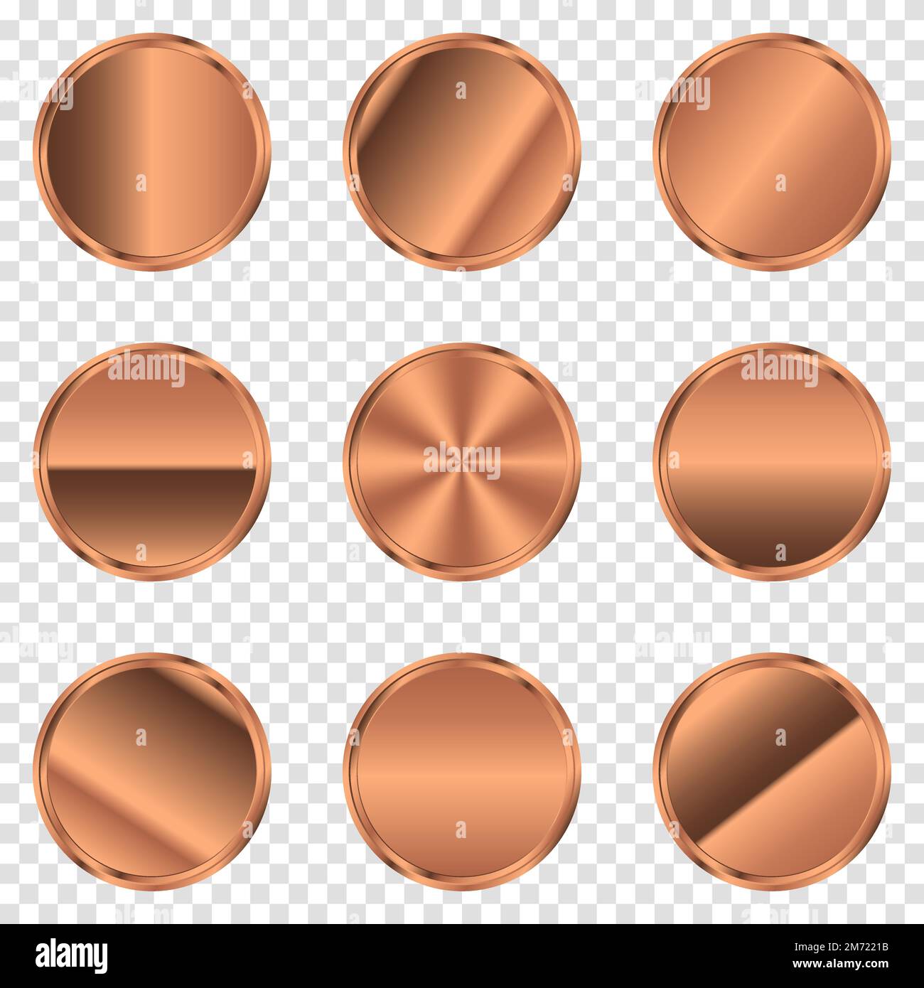 Bouton rond en bronze luxueux. Cercle de bronze. Bouton métallique ...