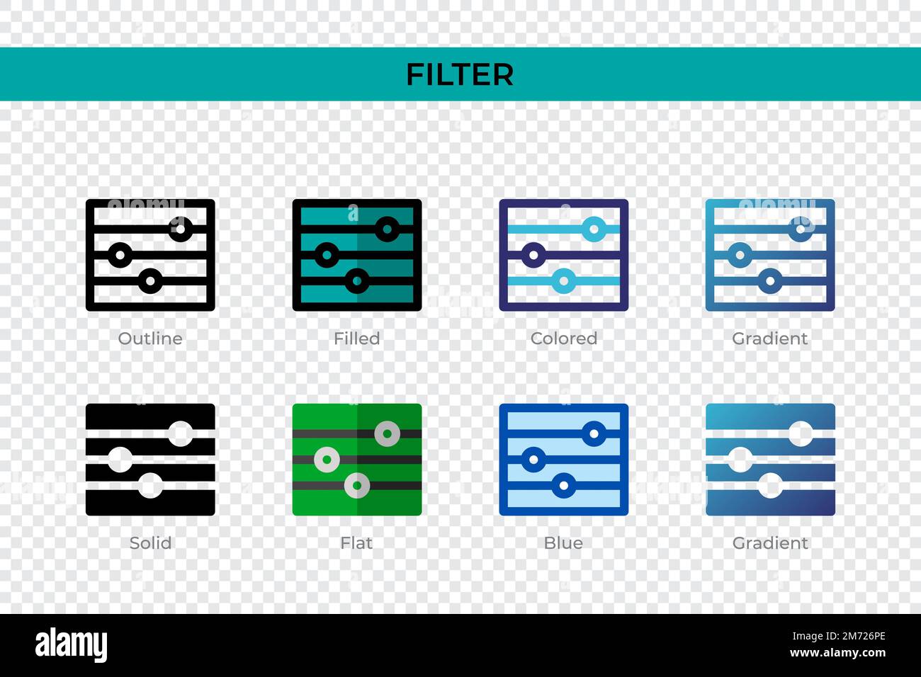 Icône de filtre dans un style différent. Filtrer les icônes ...