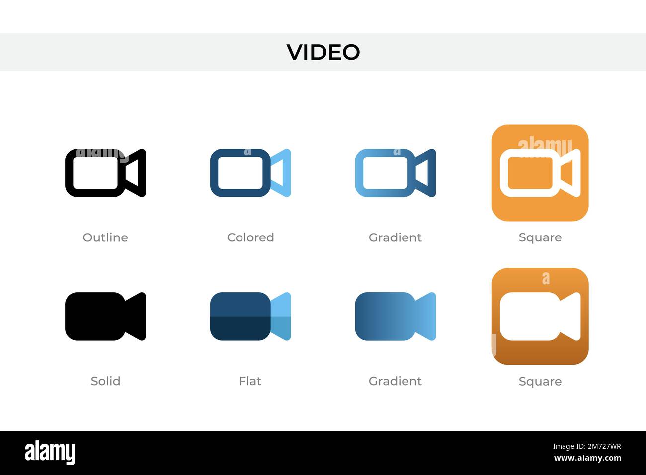 icône vidéo dans un style différent. icônes de vecteur vidéo conçues en ...