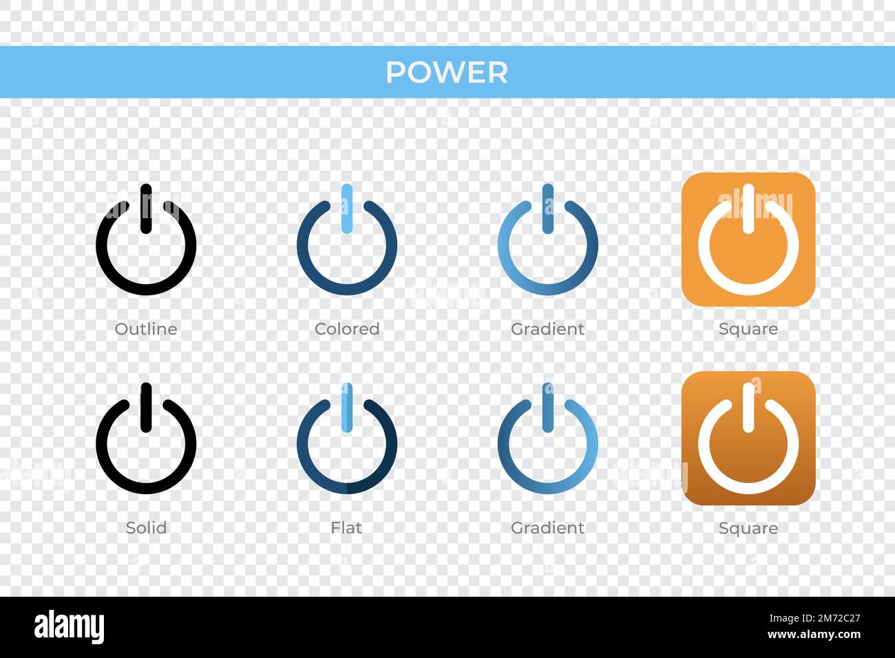 icône power dans un style différent. icônes de vecteur de puissance ...