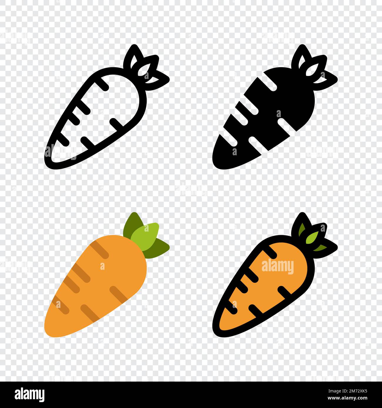 Ensemble d'icônes de carottes. Icône en forme de carotte de dessin ...