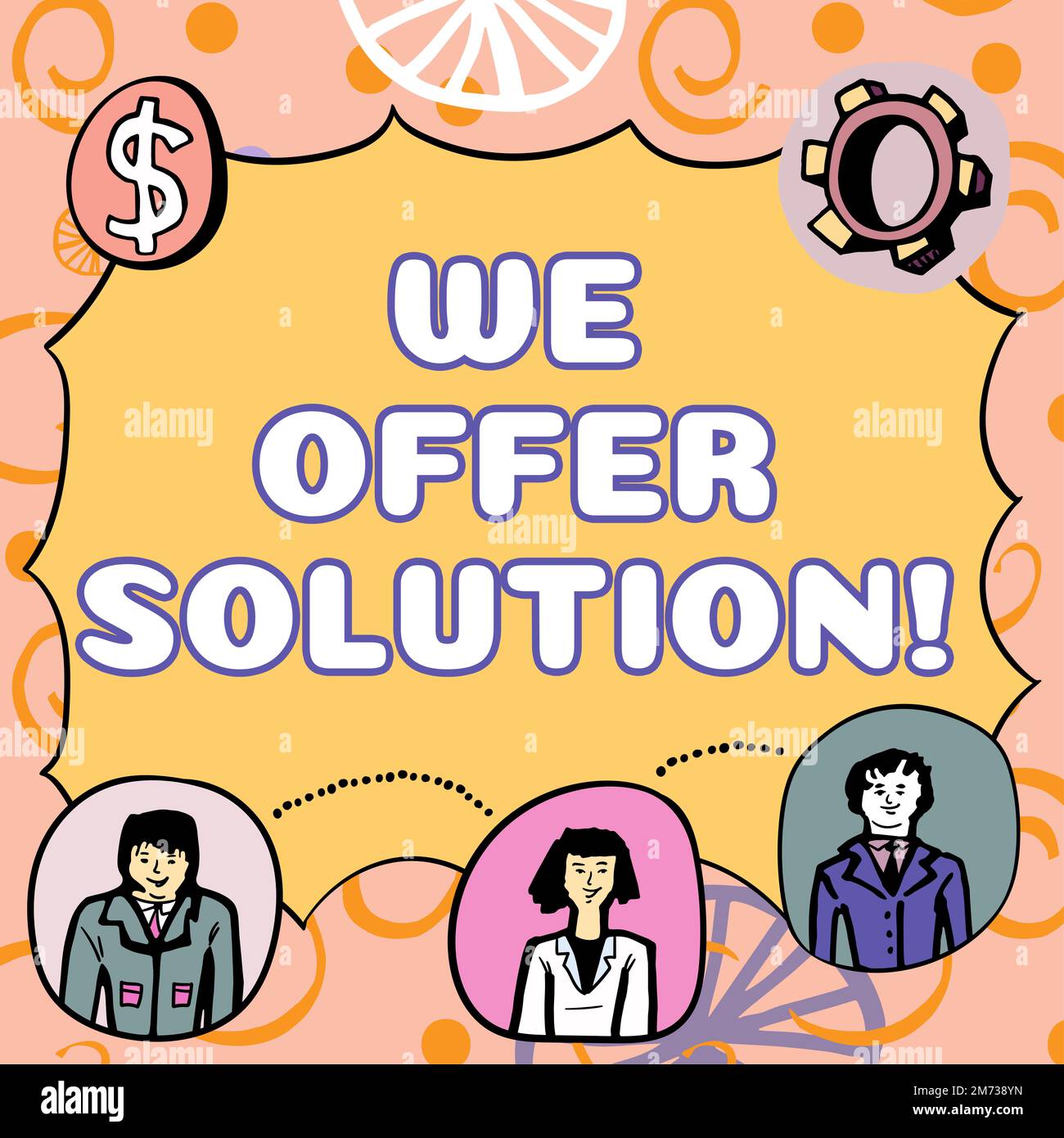 Rédaction affichage de texte nous offrons solution. Mot écrit sur ...