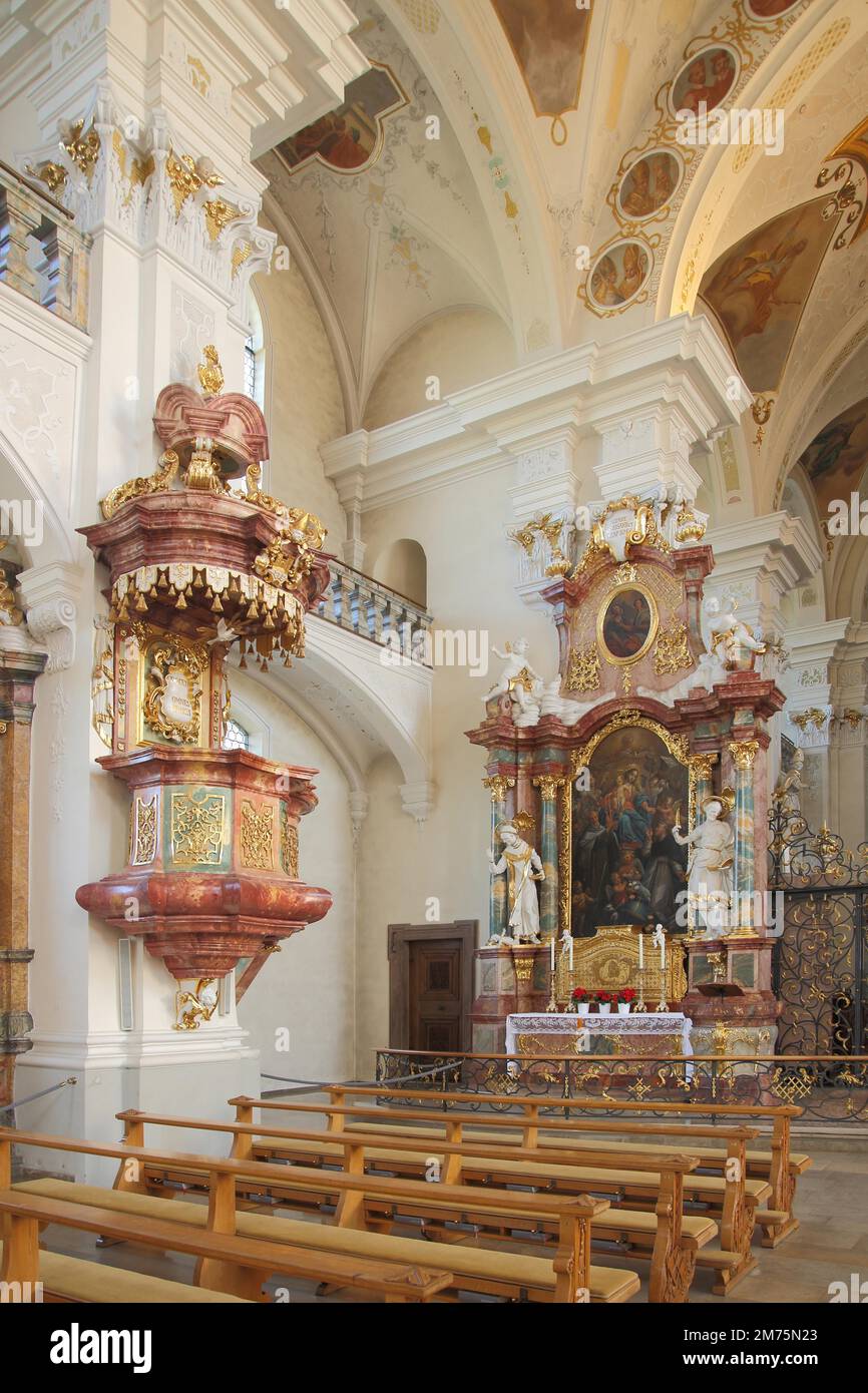 Pulpit dans le monastère baroque de Saint Peter, Forêt-Noire supérieure ...