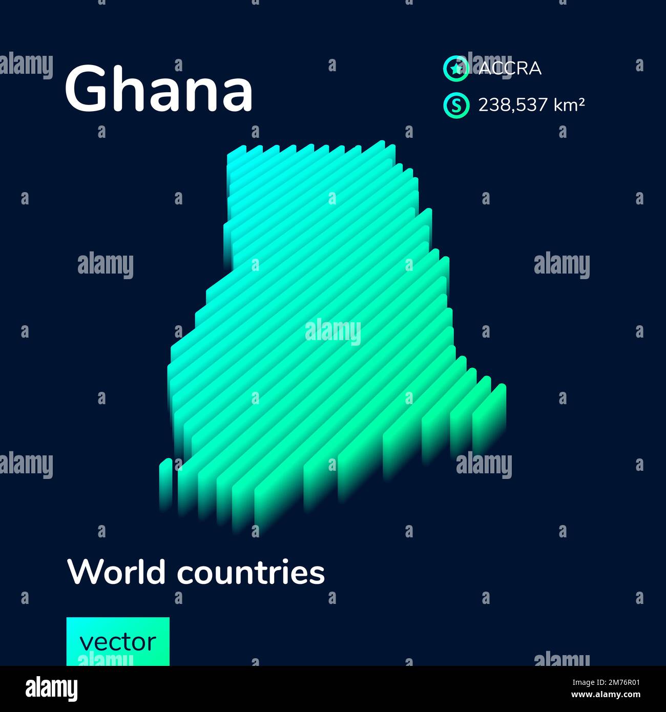 Map of ghana Banque d'images vectorielles - Alamy