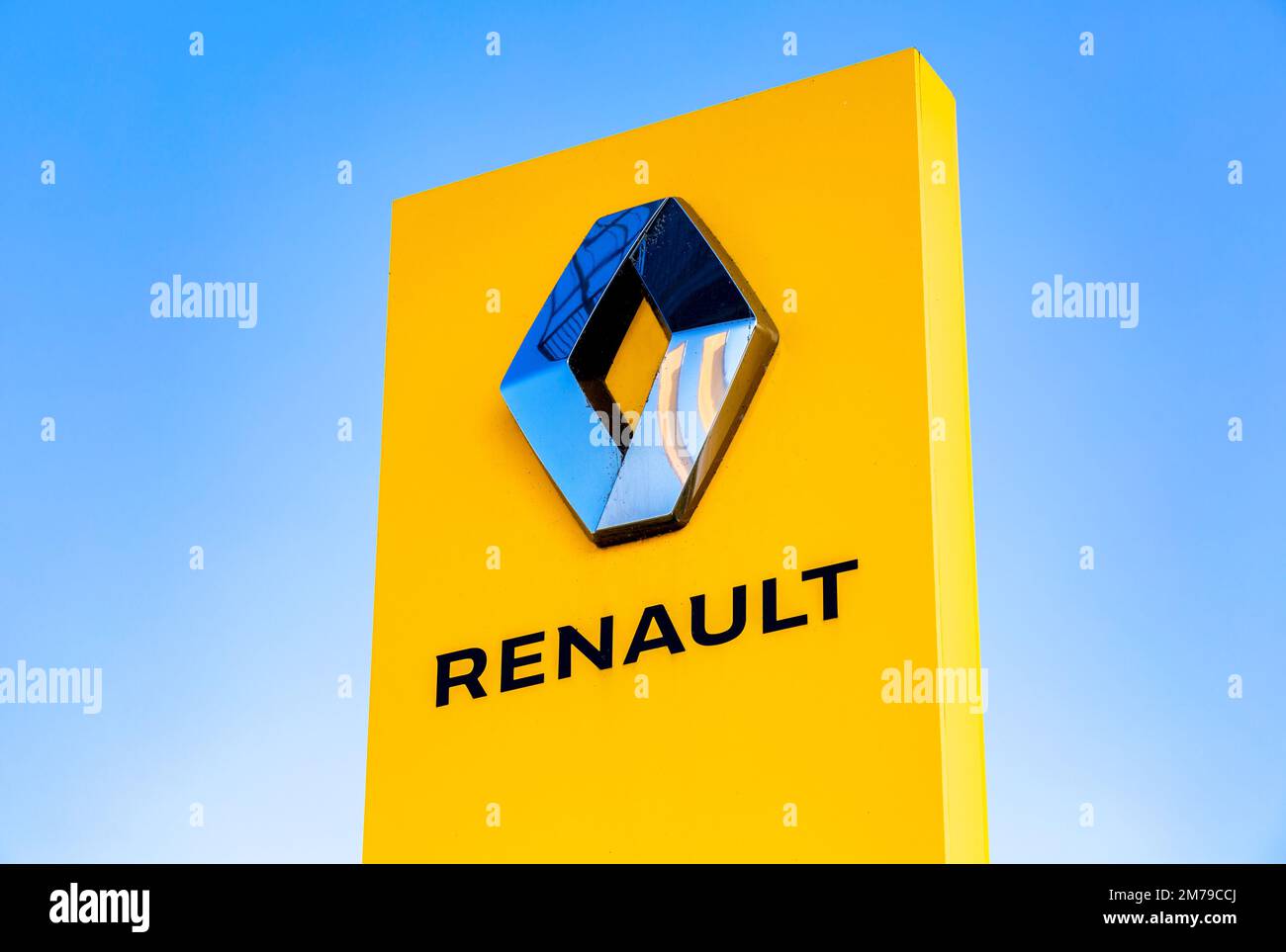 Logo de signe de concessionnaire de voitures neuves renault Banque de ...