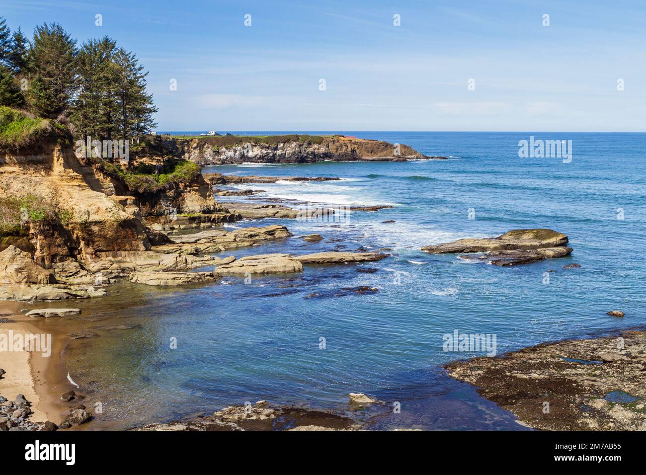 Vue sur la baie de Boiler, sur la côte centrale de l'Oregon, aux États ...
