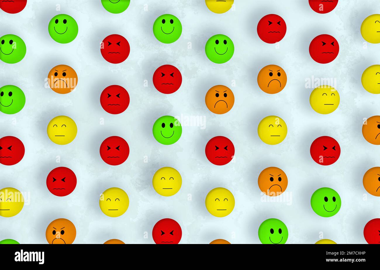 Ensemble d'émoticônes emoji avec humeur triste, heureuse, en colère et ...