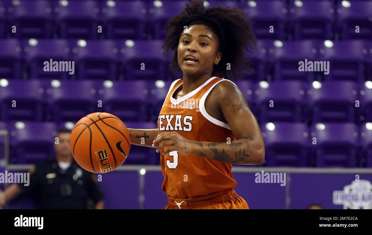 Texas guard Rori Harmon (3) plays in the first half against TCU during ...