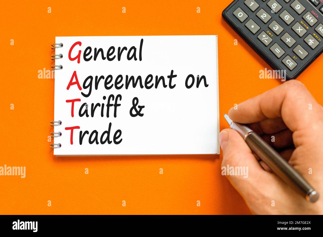 Symbole du GATT. Mots de concept Accord général du GATT sur les tarifs ...