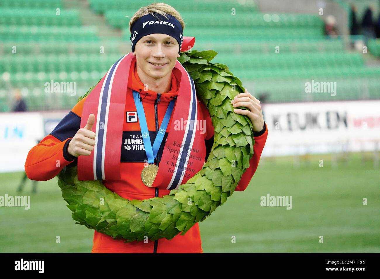 Le champion d'Europe Sprint Merijn Scheperkamp (NED) lors des ...