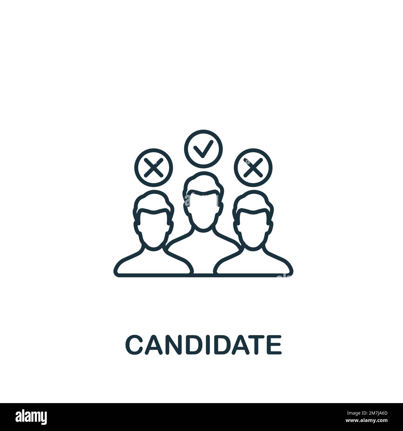 Icône candidat. Symbole de recrutement d'élément de ligne simple pour ...