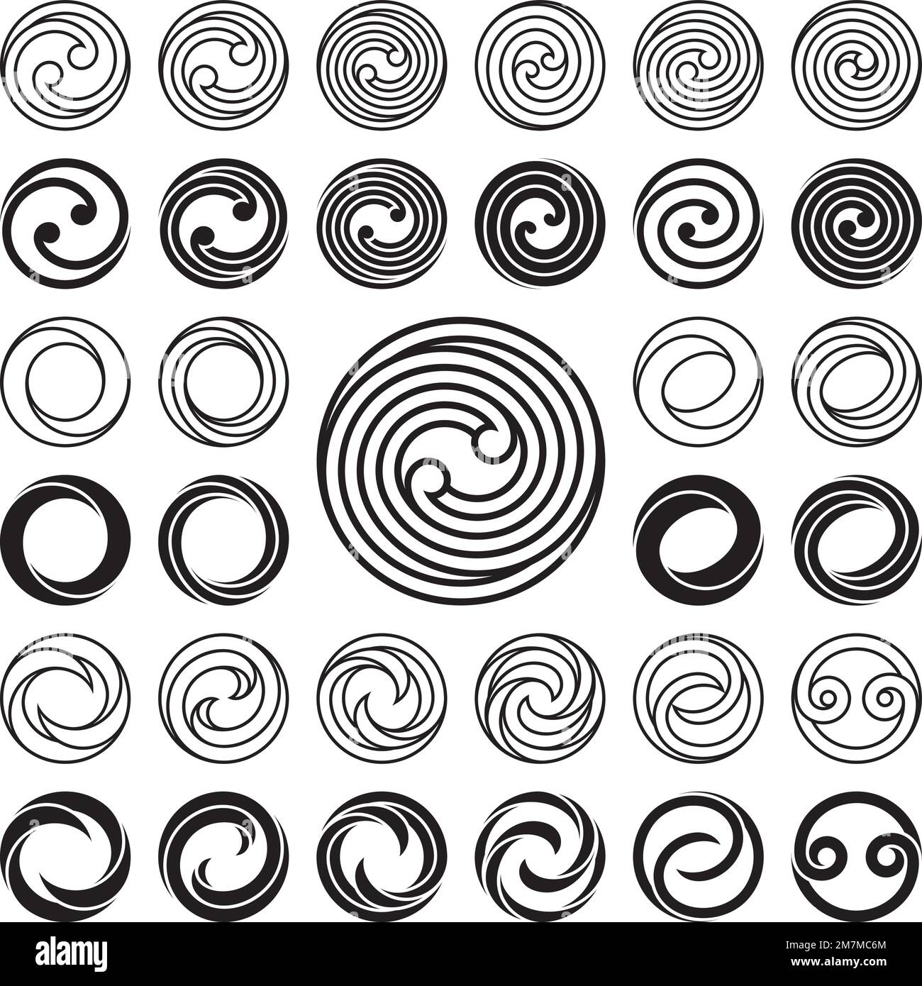 Modèle de logo. Ensemble de modèles de logo Wavy Circle. Illustration ...