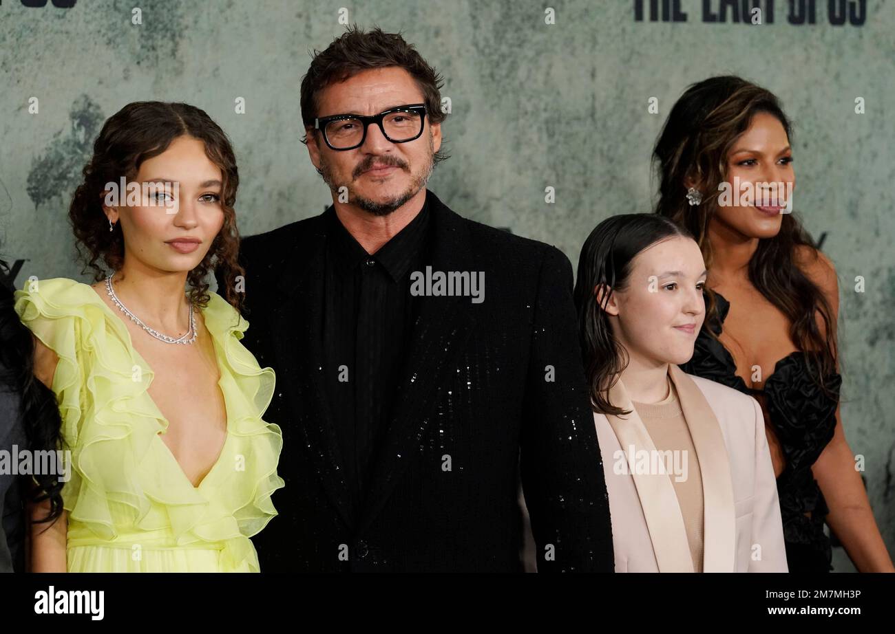 From left, Nico Parker, Pedro Pascal, Bella Ramsey and Merle Dandridge, cast members in "The ...