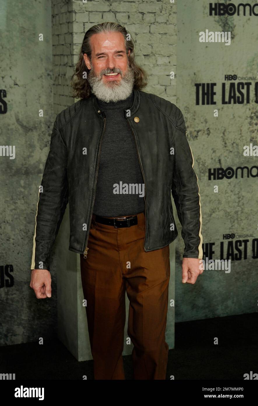 Jeffrey Pierce poses at the premiere of the HBO series "The Last of Us ...