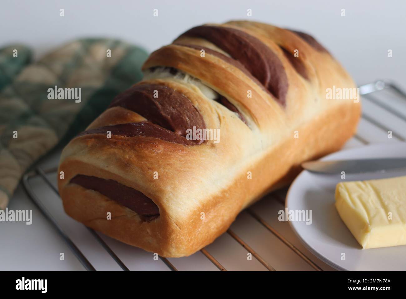 Pain Swirl au chocolat à la vanille. C'est un délicieux pain de style ...