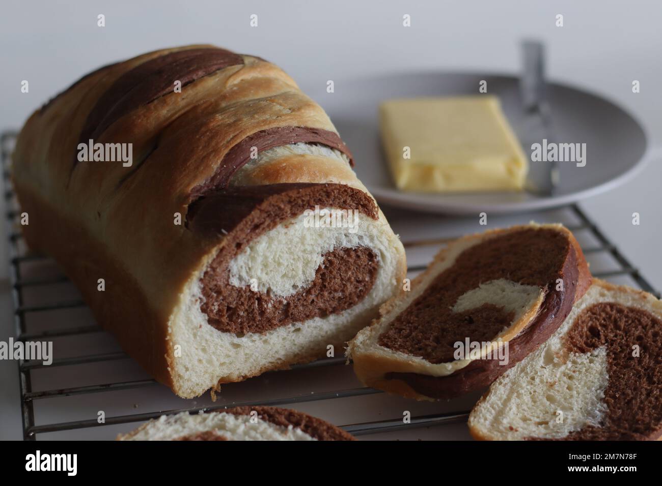 Pain Swirl au chocolat à la vanille. C'est un délicieux pain de style ...