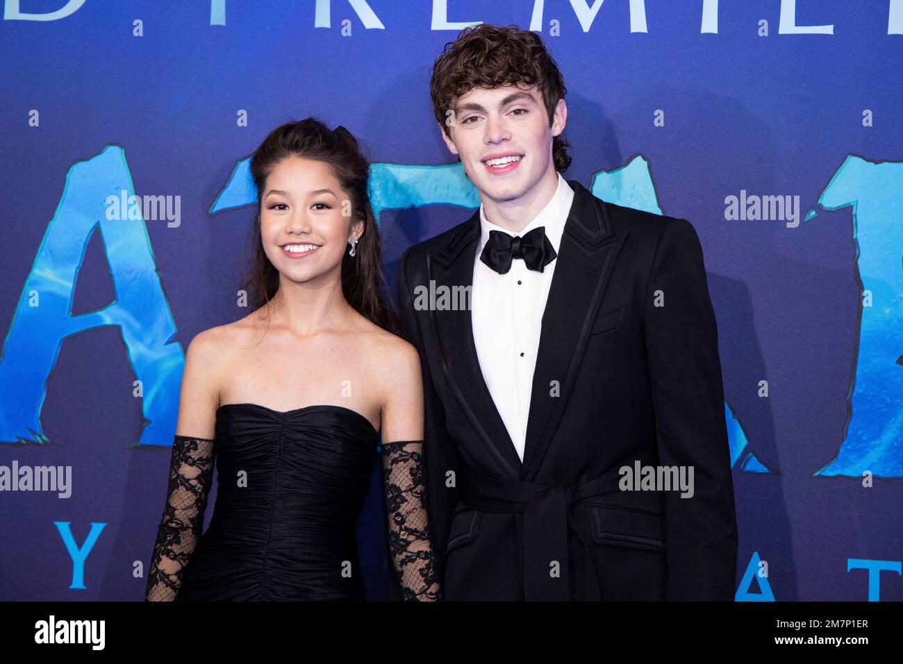 Trinity Jo-Li Bliss, left, and Jack Champion pose for photographers upon arrival at the World ...