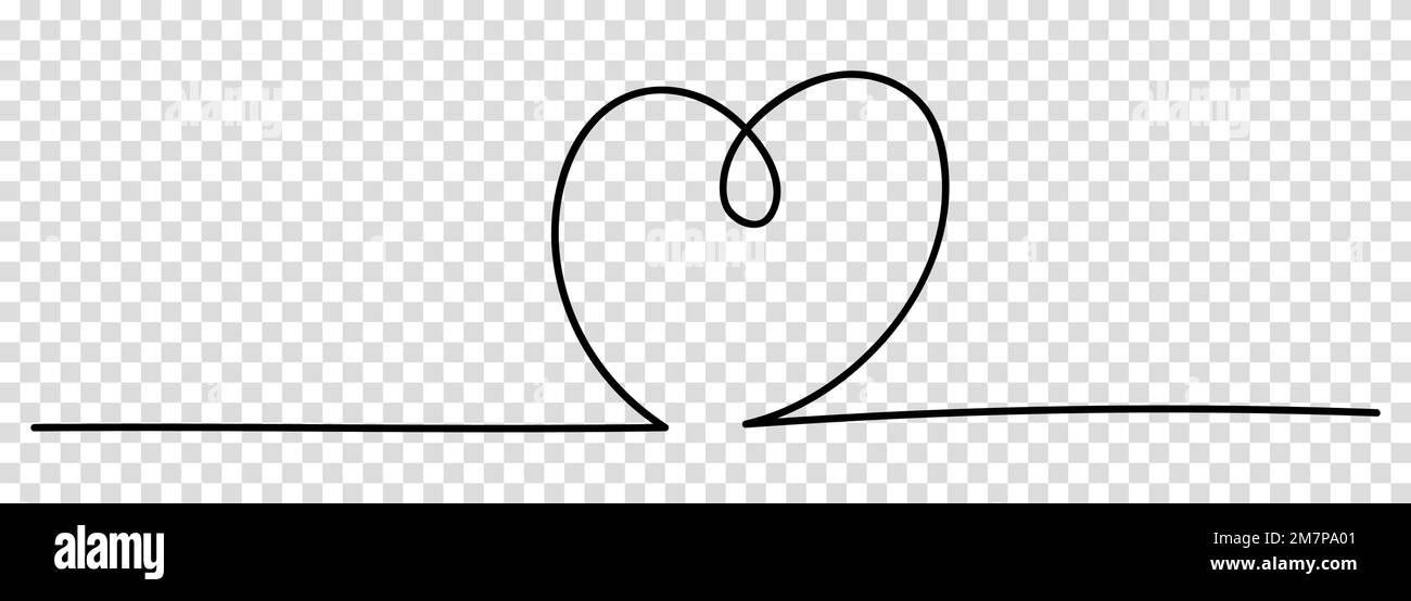 Ligne continue du cœur. Symbole d'amour. Illustration vectorielle ...