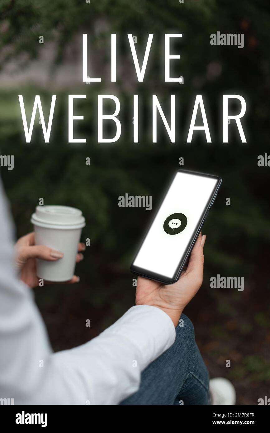 Rédaction du webinaire en direct sur l'affichage de texte. Mot pour ...