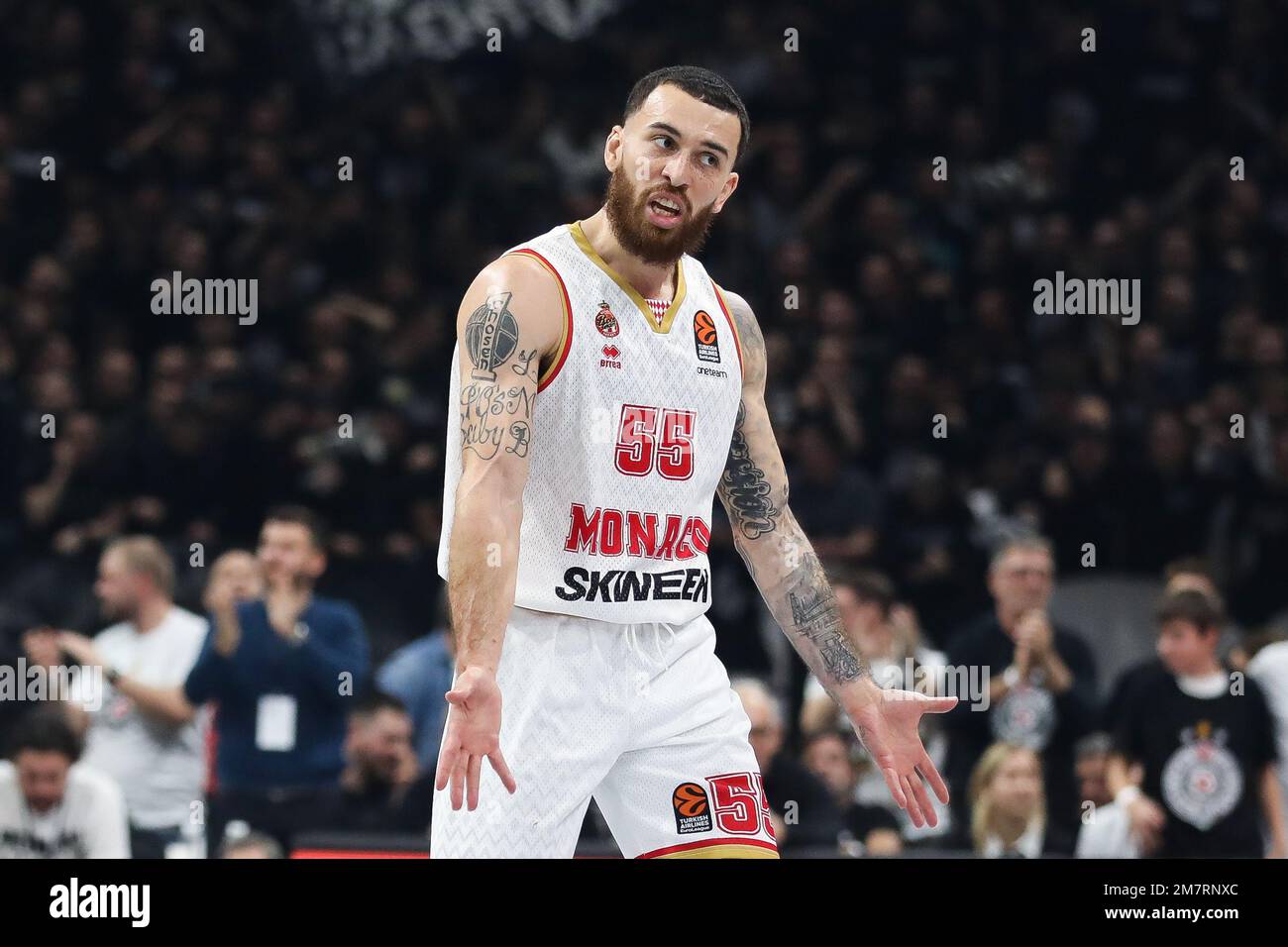 Belgrade, Serbie, 5 janvier 2023. Mike James d'AS Monaco réagit lors du ...