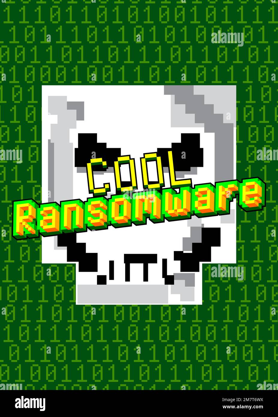 Cool ransomware. Mot pixélisé avec arrière-plan graphique géométrique ...