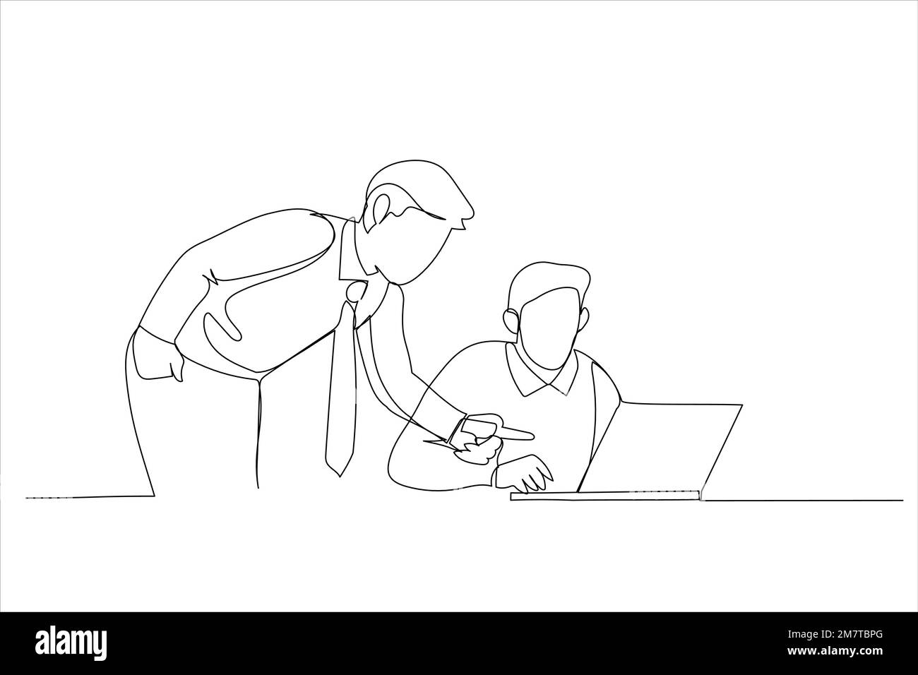 Dessin animé d'un dirigeant intelligent et compétent qui coache un ...