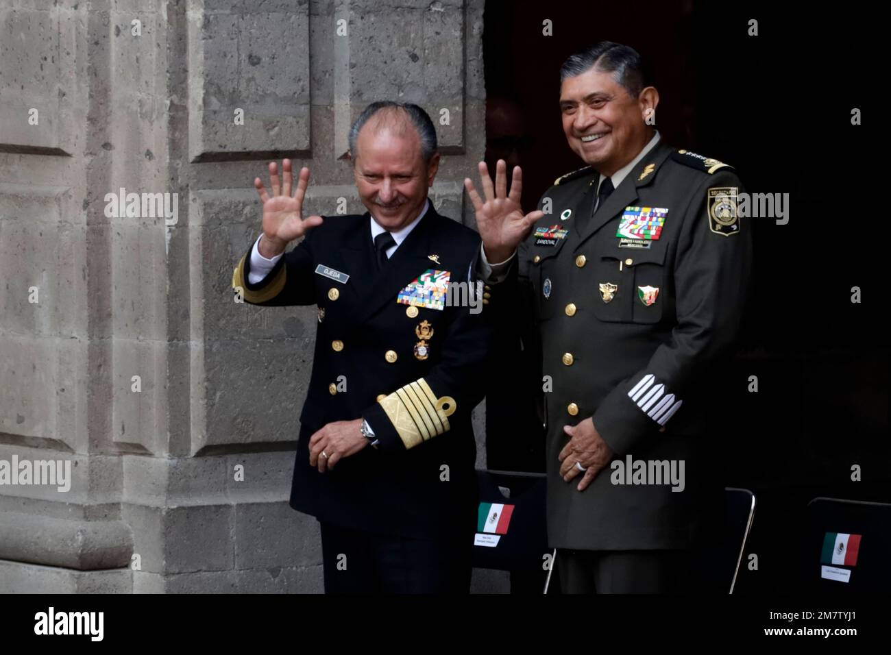 10 janvier 2023, Mexico, Mexique: Les secrétaires de la Marine, José ...