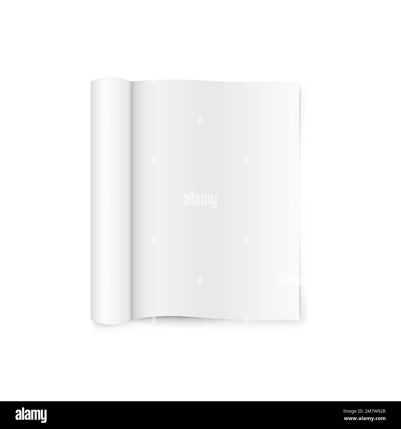 Modèle de magasin ouvert vierge avec pages laminées. isolé sur fond ...