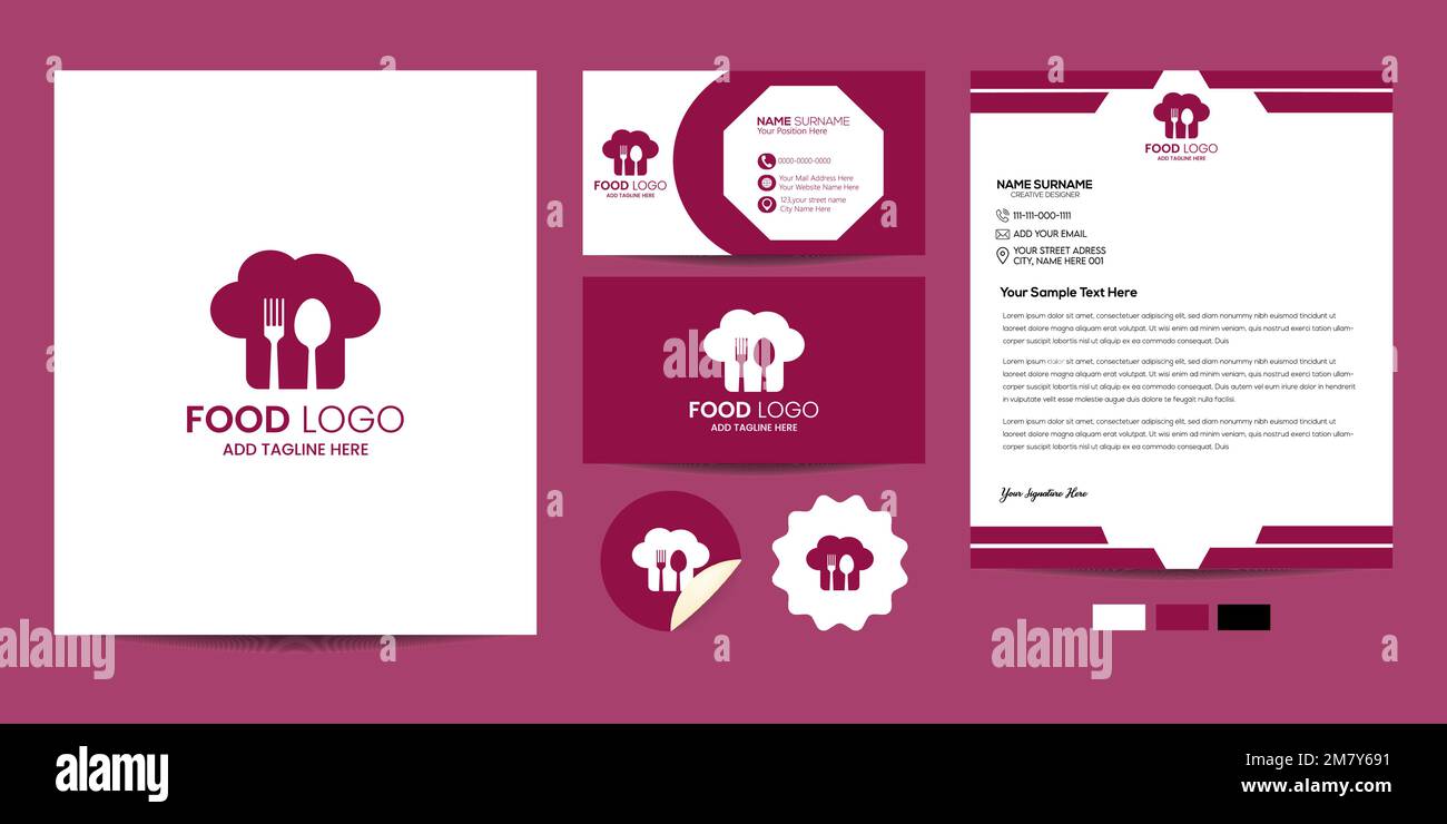 Ensemble de modèles d'identité pour logo de la nourriture de l ...