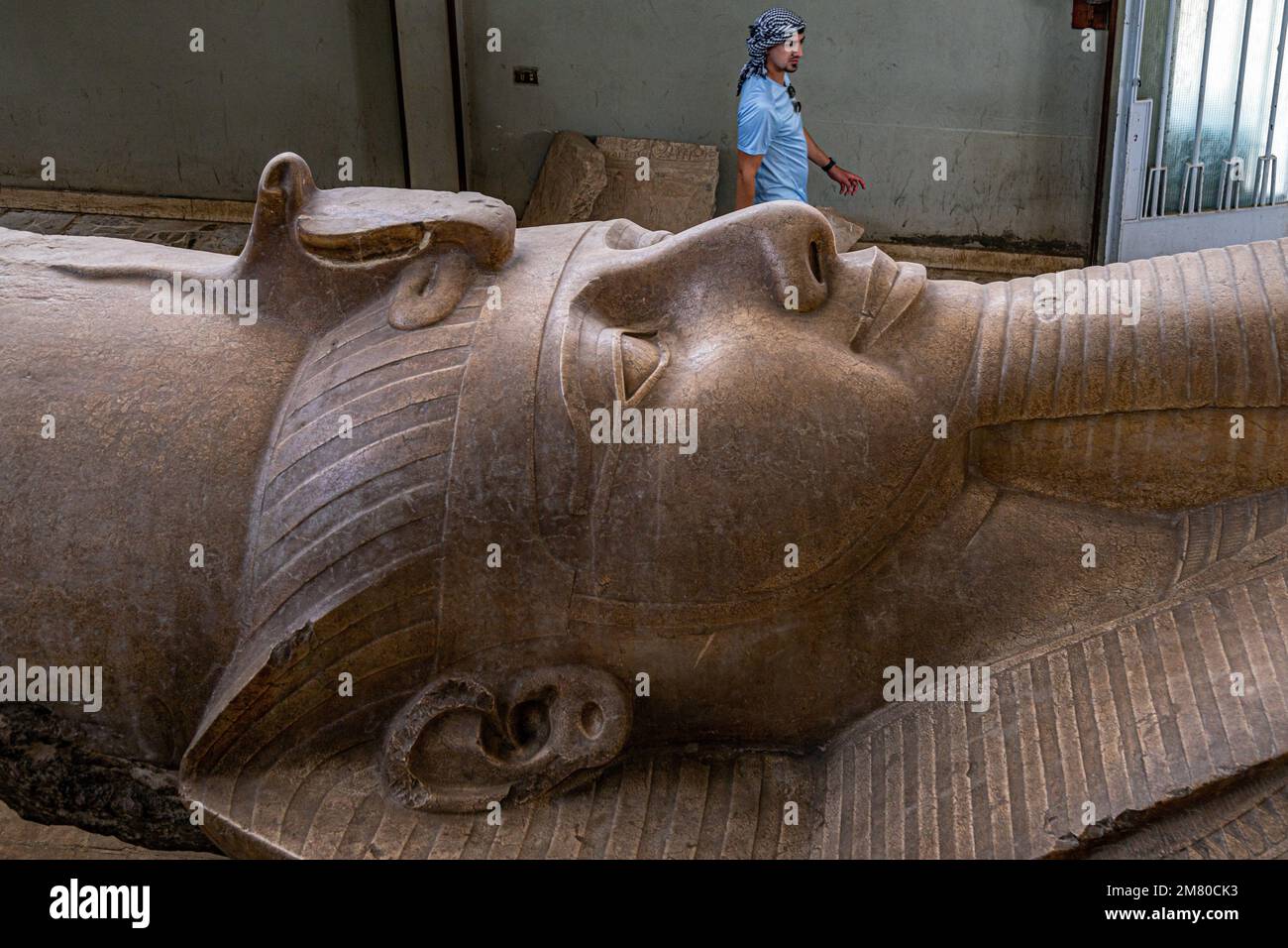 DÉTAIL DES VISAGES DU PHARAON, COLOSSUS DE GRANIT DE RAMSES II, 10 ...